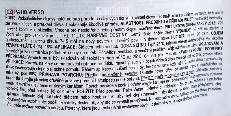TIKKURILA Patio Verso - olej na vyvýšené záhony 0.33 l Černý - hotline ...